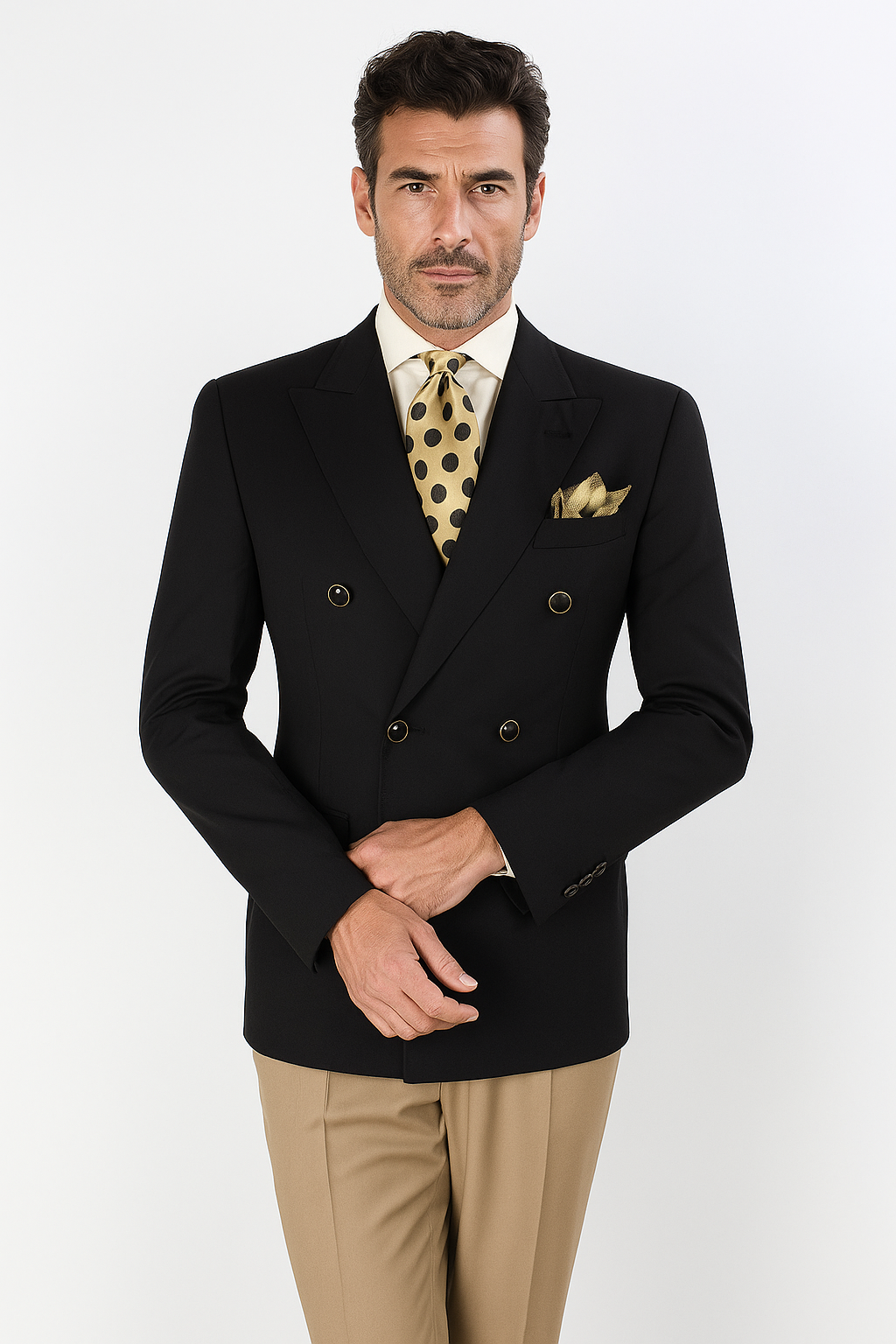 Apollo King Men's Double Breasted Sport Coat Peak Lapel — Menssuitsatlanta
