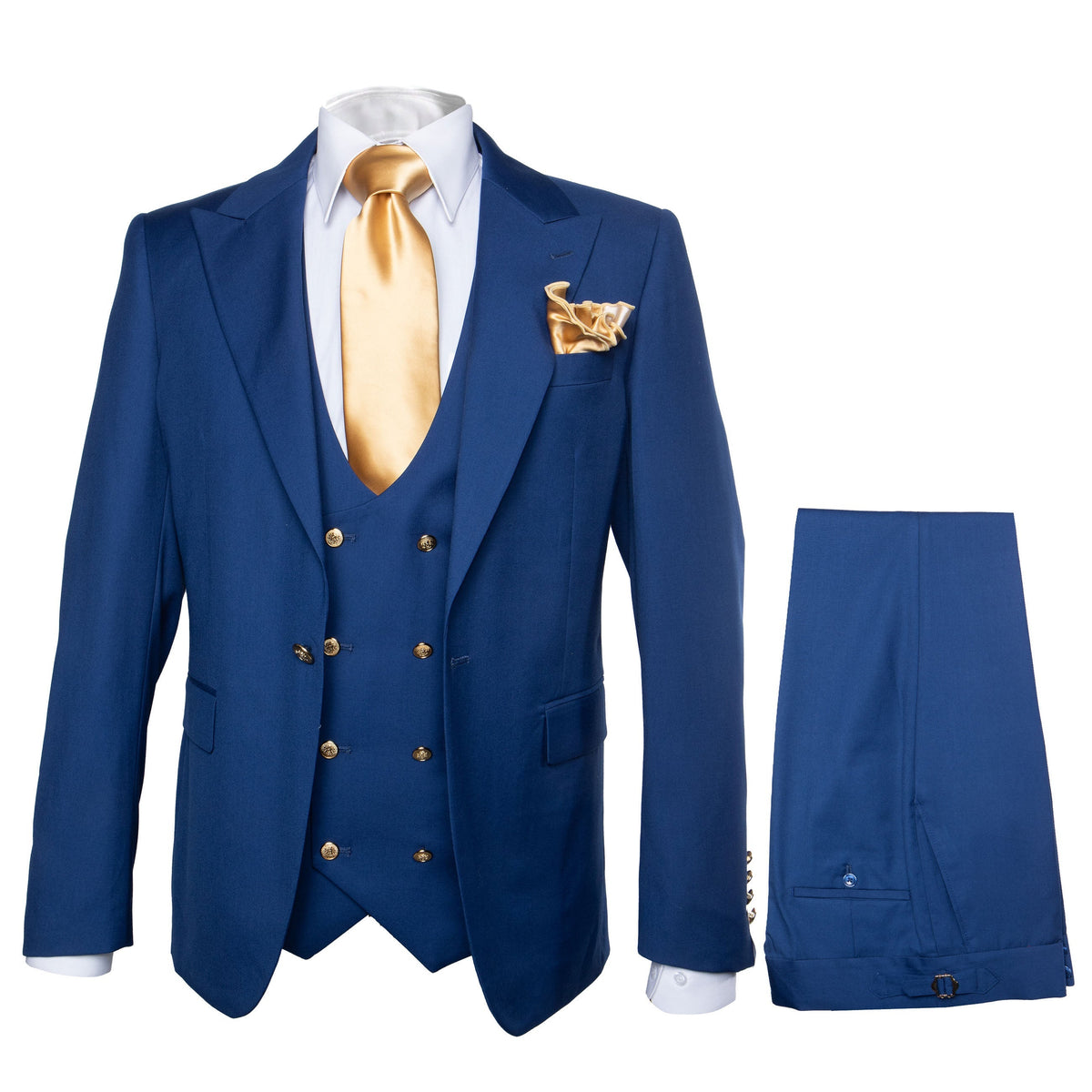 Rossi Man BOND RM1780 Slim Fit 3-Piece Suit – Modern Royal Blue Suit f ...
