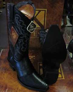 King Exotic Boots Black Snip Toe Genuine Stingray mantarraya skin West ...