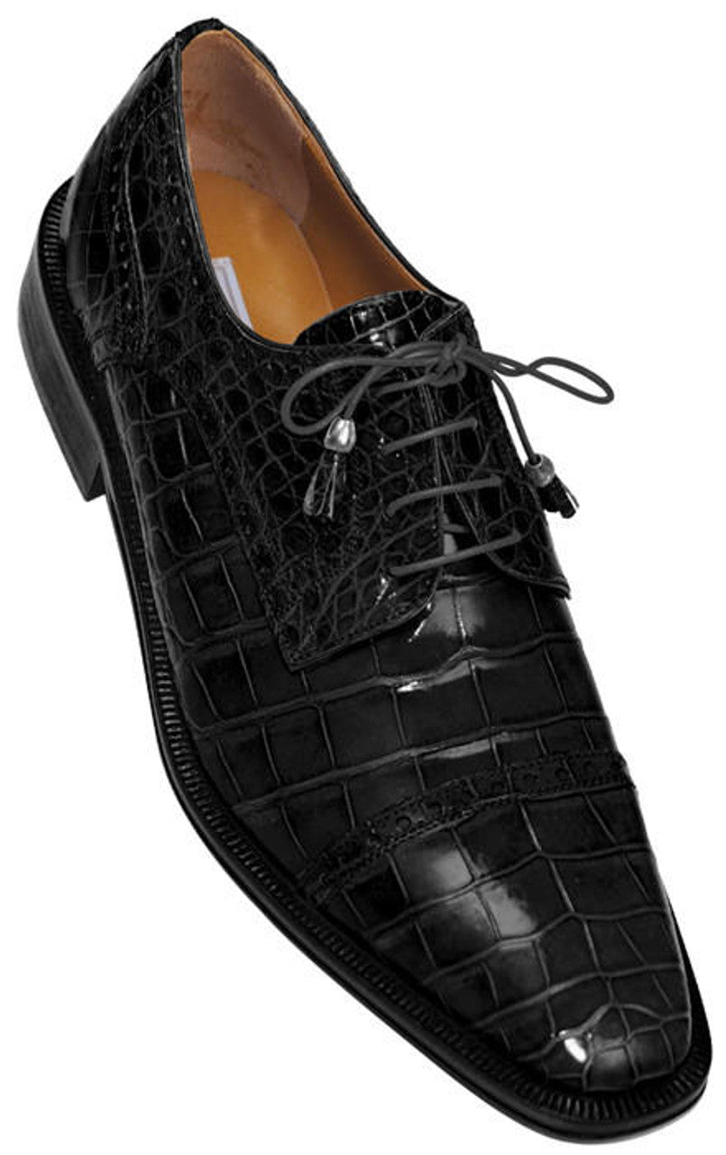 Mens Black Gator Exotic Ferrini Shoes — Menssuitsatlanta