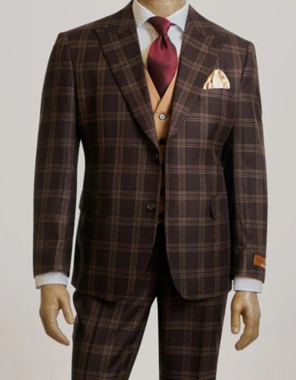 Steve Harvey Suits - Brown Suit - Designer Brand Suit No Pleated Pants ...