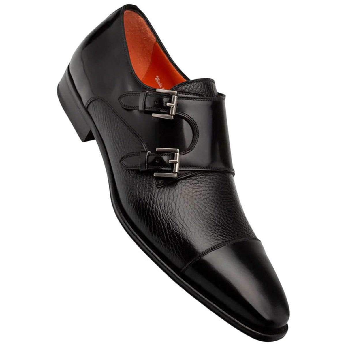 Mezlan Temi Cognac/Rust Monk Strap Shoes — Menssuitsatlanta