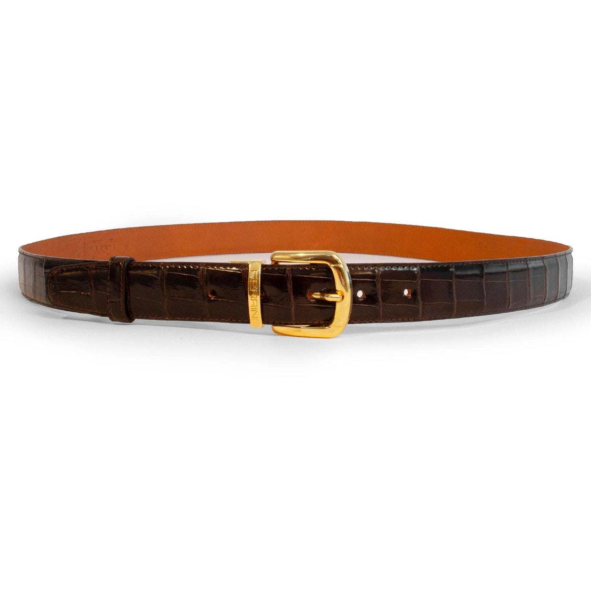 Mens Ferrini 1¼" Alligator Dress Belt in Brown — Menssuitsatlanta