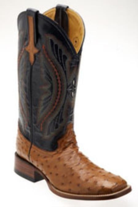 Ferrini Men's Smooth Ostrich S-Toe Boots — Menssuitsatlanta