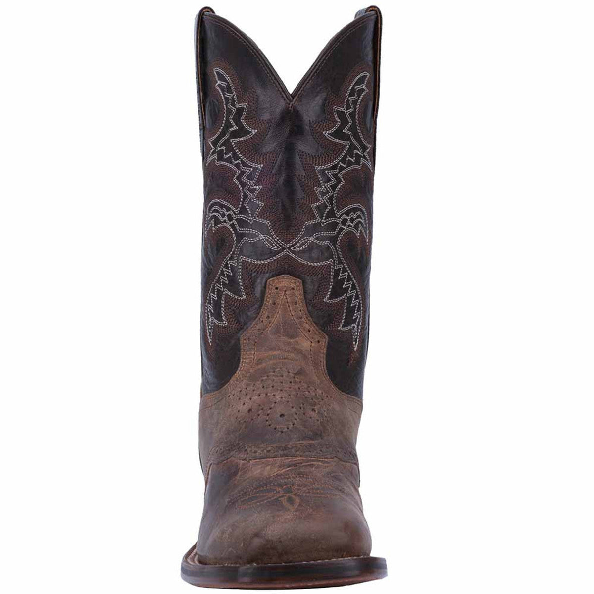 Dan Post Mens Franklin 11 Broad Square Toe Boot Sand and Chocolate Lea ...