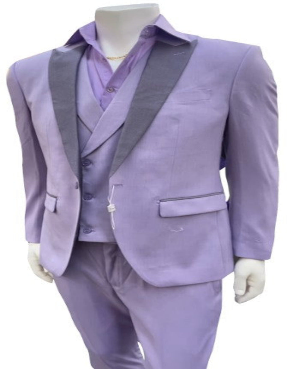Mens Lavender Prom Tuxedo Suit - Vested Lilac Color Suit — Menssuitsatlanta