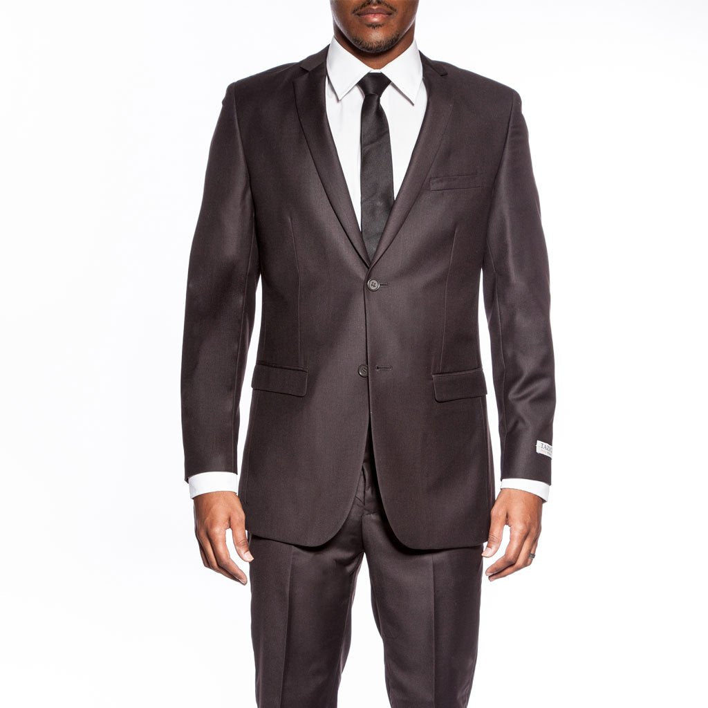 Chocolate Brown Suit Narrow Notch Lapel - Wedding - Prom — Menssuitsatlanta