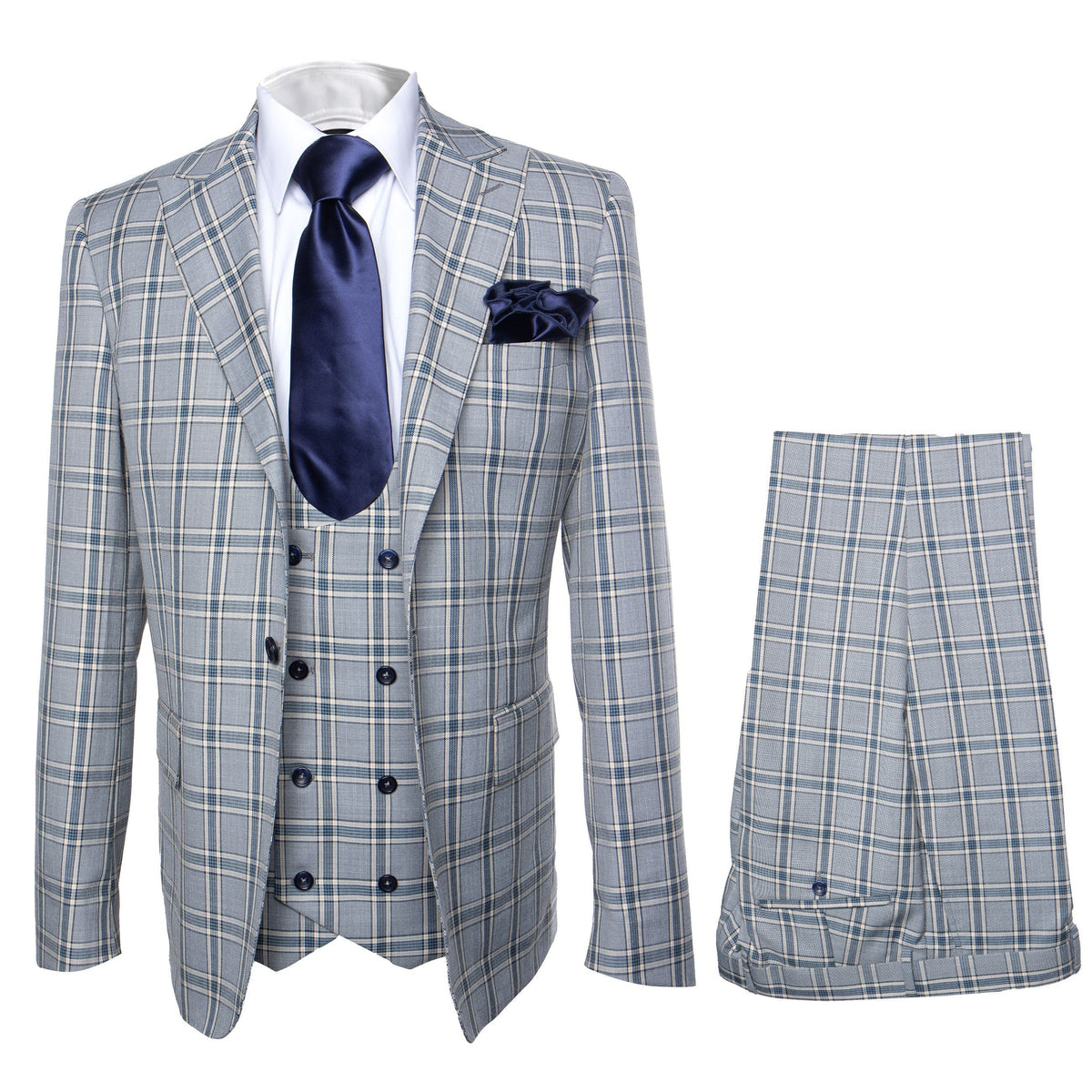 Rossi Man MAX RM1820 Slim Fit 3-Piece Suit – Modern Formal Suit for Me ...