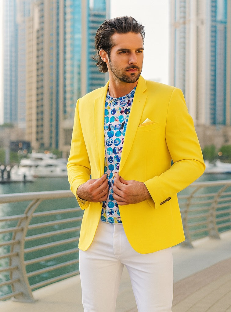 Men's Yellow Blazer Sport Coat — Menssuitsatlanta