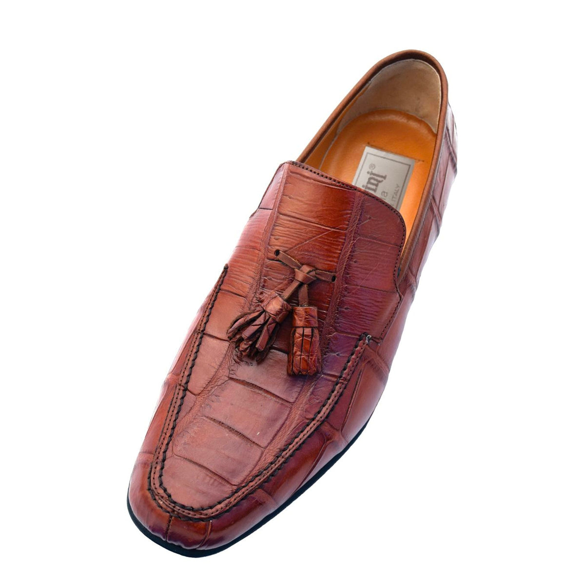 Mens Ferrini Crocodile Tassel Loafer Dress Shoe in Cognac ...