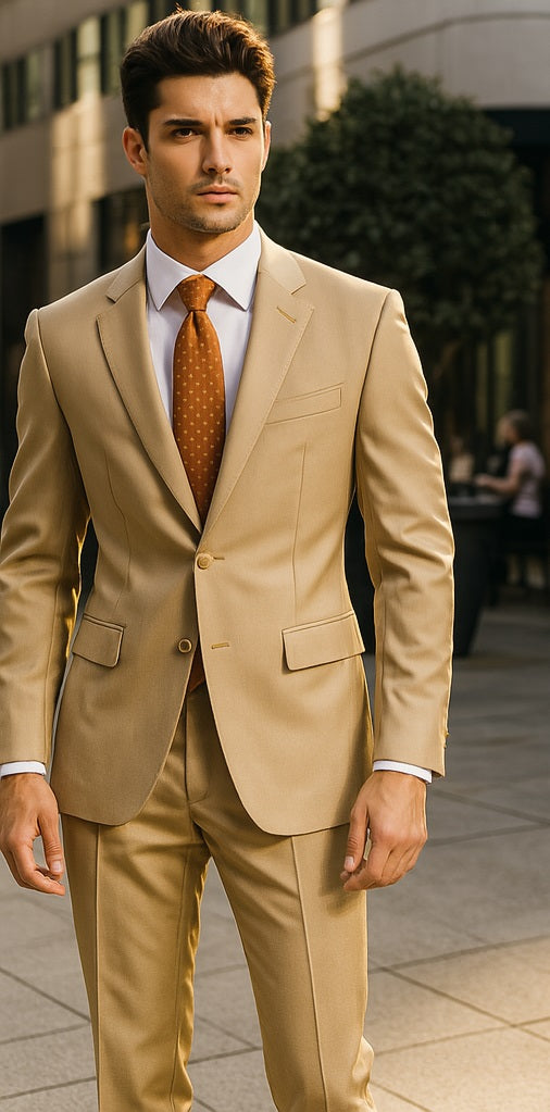 Mix and Match Suits Solid Khaki~Camel ~ Quality Suit Separates, Total ...