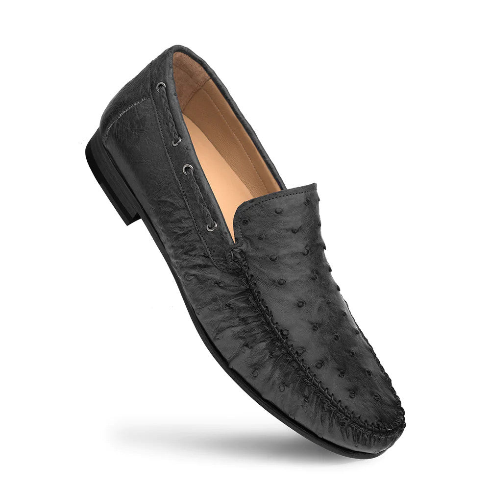 Genuine Ostrich Moccasin Slip On Black By Mezlan Made In Spain Brand ...