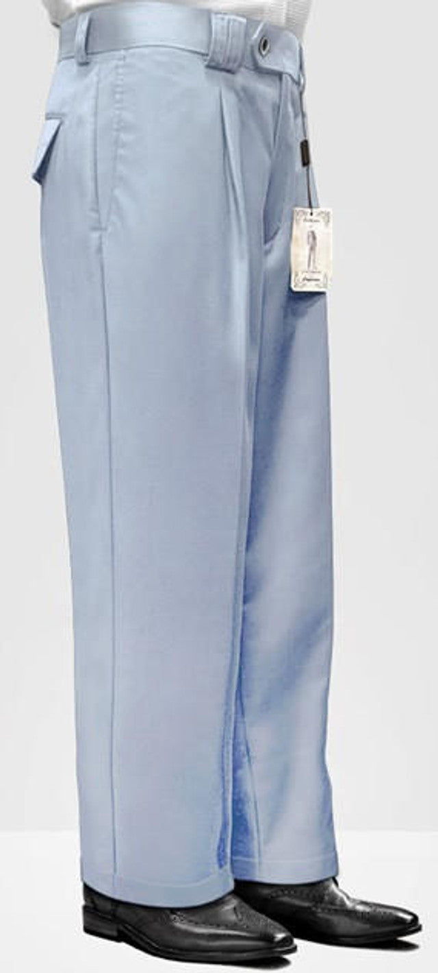 Men's Powder Blue Wide Leg Wool Trousers — Menssuitsatlanta
