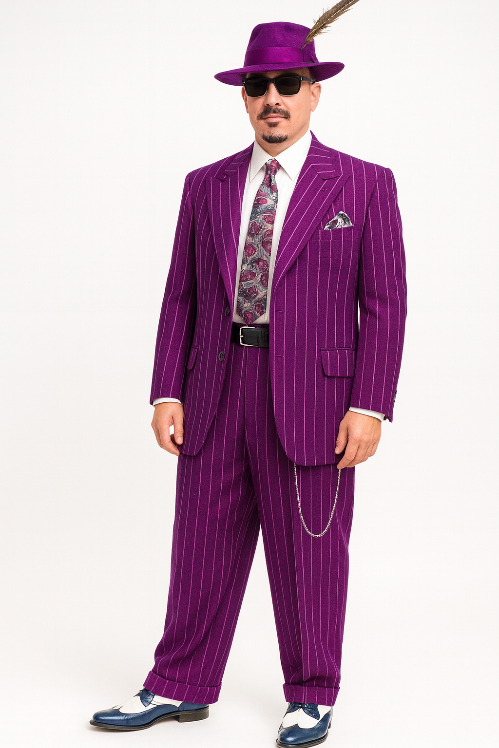 Purple Pinstripe Zoot Suit 3 Piece 1920s/1930s Gangster Outfit (Jacket ...