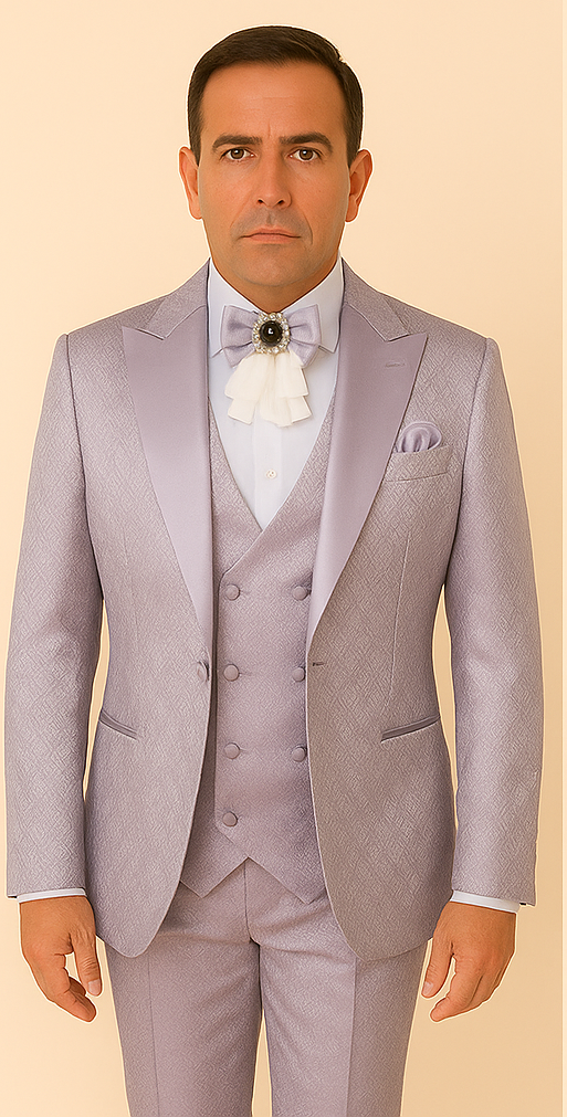 Rossi Man FORD RM1915 – Men's Slim Fit 3-Piece Suit in Silver ...