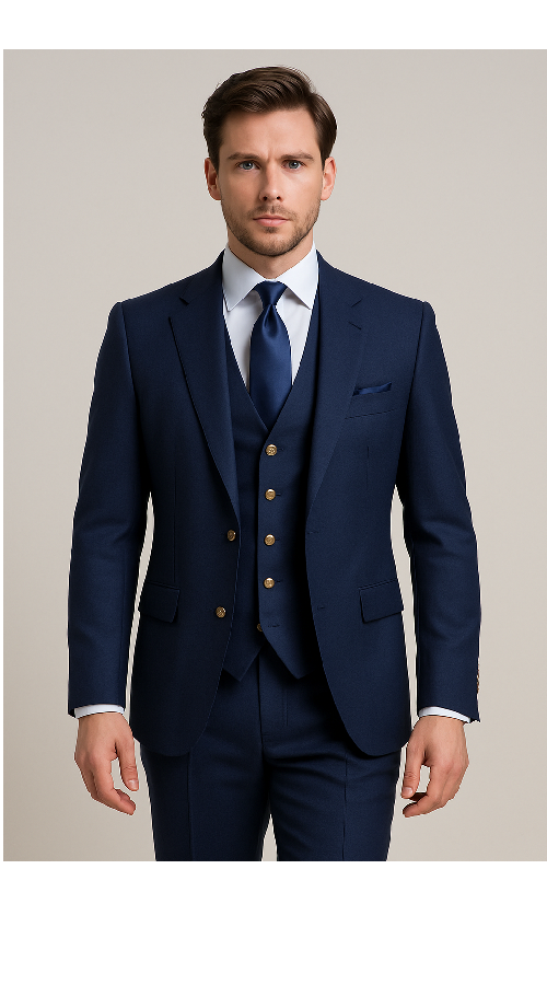 Modern 3-Piece Suit for Men – Rossi Man Max Tailored Slim Fit in Solid ...