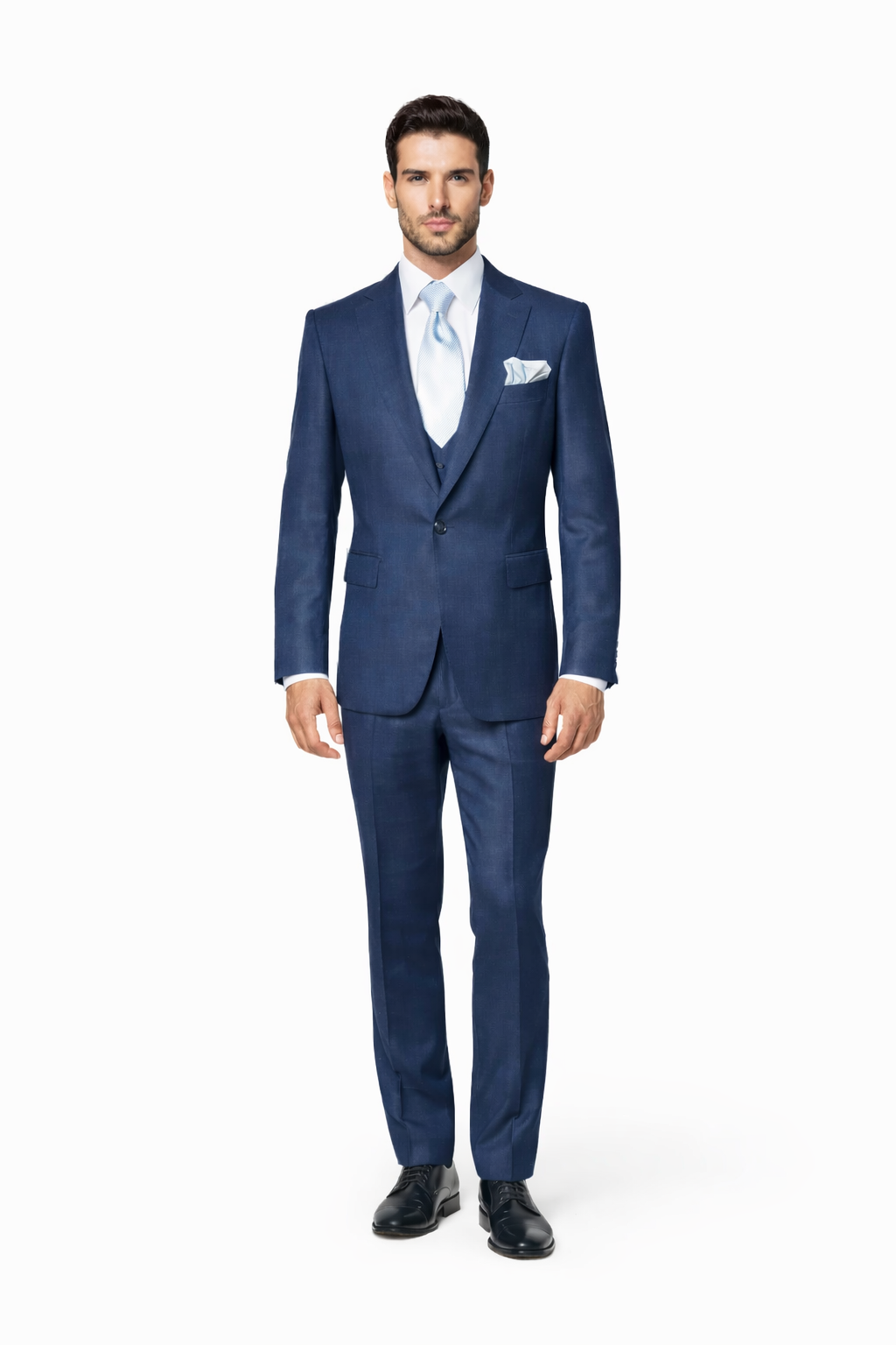 Rossi Man MAX RM1783 Slim Fit 3-Piece Blue Suit – Men’s Formalwear ...