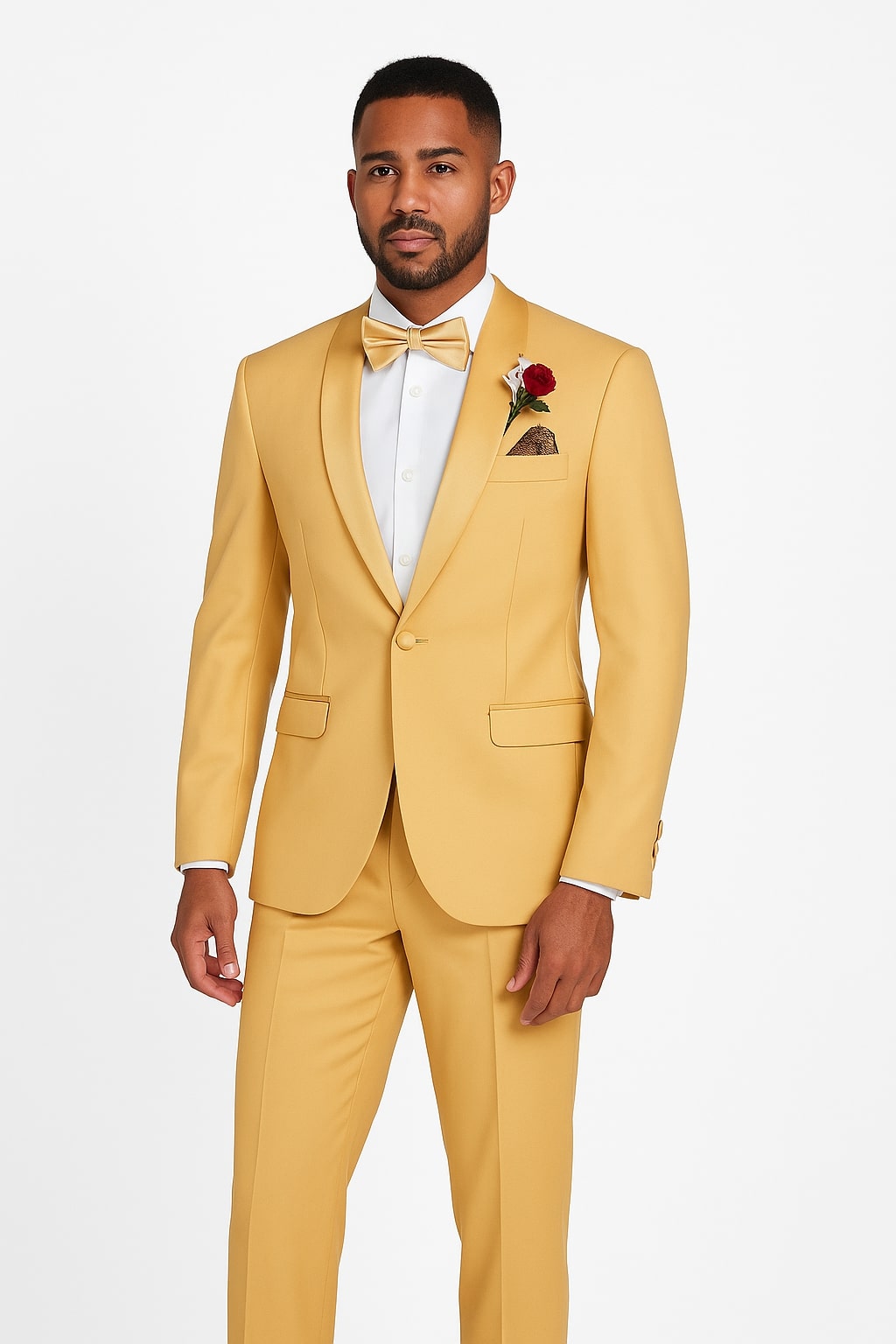 Light Gold Tuxedo Suit for Men – Elegant Two-Piece Wedding and Prom Su ...