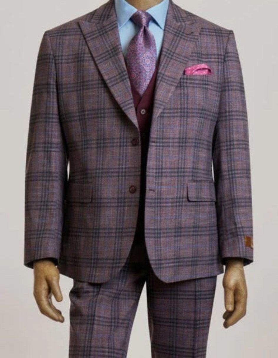 Steve Harvey Suits - Mauve Suit - Designer Brand Suit No Pleated Pants ...