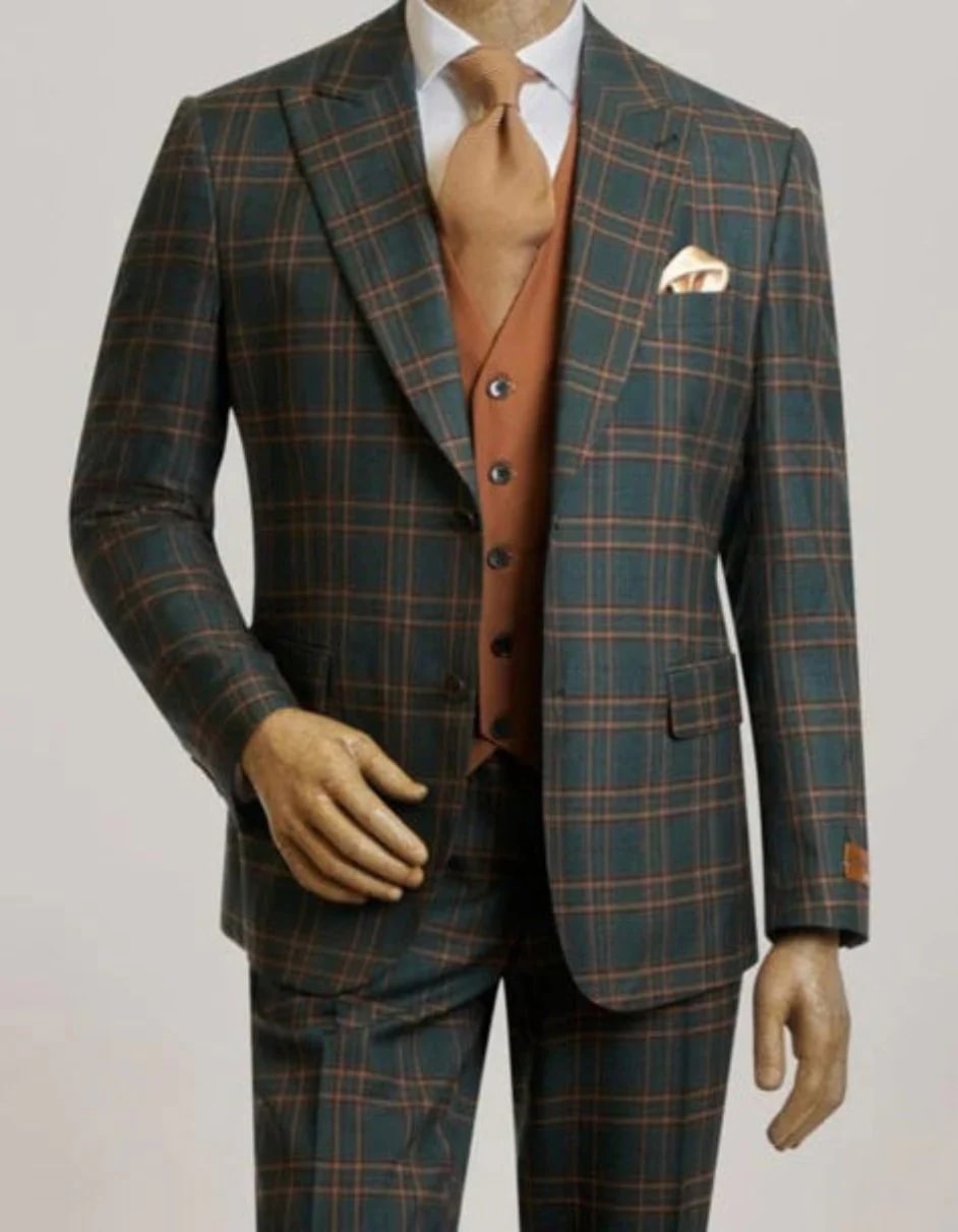 Steve Harvey Suit - Peak Lapel Modern Fit - No Pleated Pants Designer ...