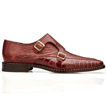 Men's Belvedere Valiente Ostrich Leg Double Monkstrap Dress Shoe in Co ...