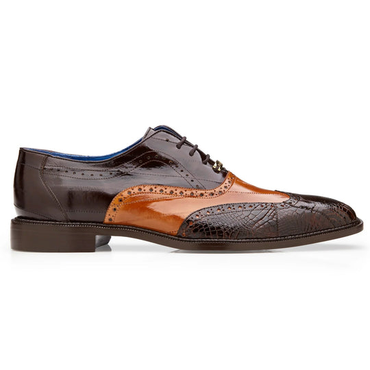 Men's Belvedere Varo American Alligator & Eel Skin Wingtip Dress Shoe ...