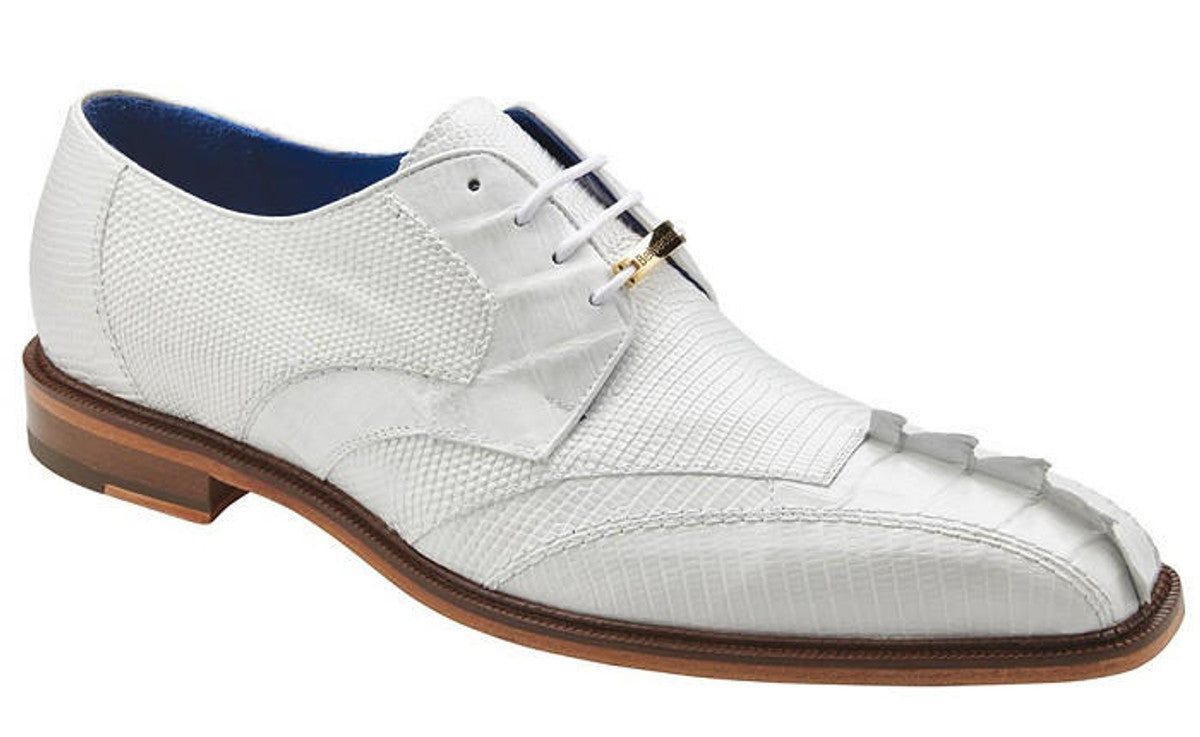 Belvedere White Crocodile Lizard Skin Mens Shoes Valter — Menssuitsatlanta