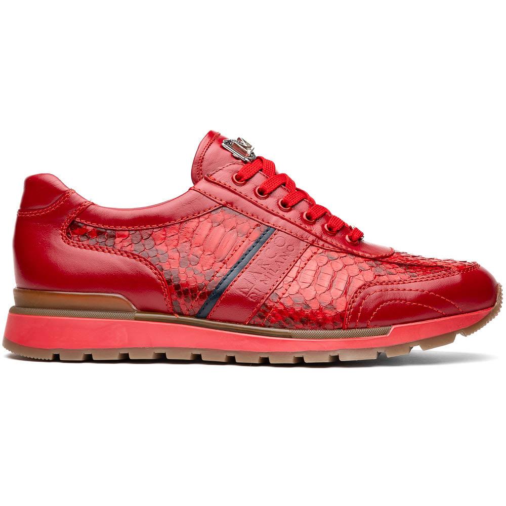 Marco Di Milano Brescia Red Python & Calfskin Sneakers — Menssuitsatlanta