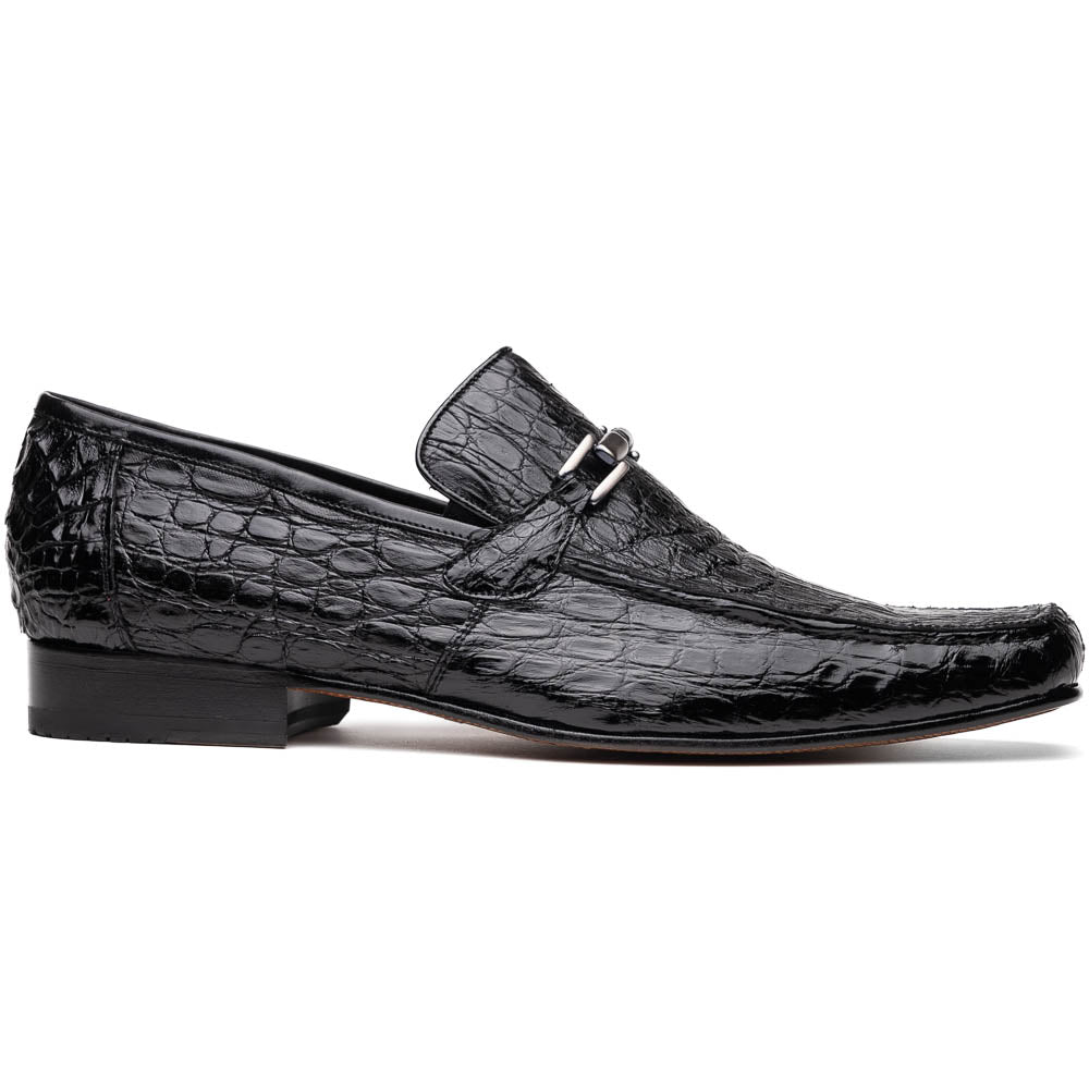 Marco Di Milano Fabro Black Caiman Bit Loafers — Menssuitsatlanta