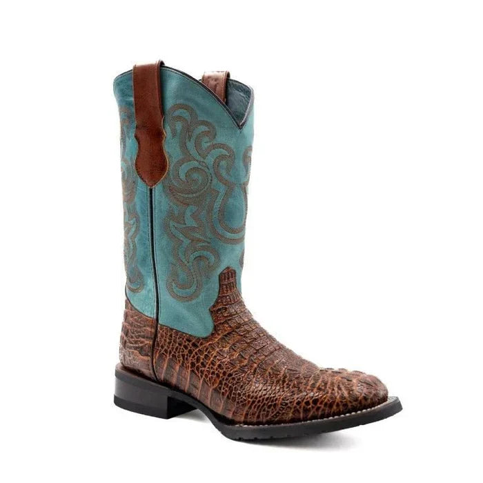 Ferrini Stampede Men's Print Crocodile Boots Handcrafted Sport Rust 40 ...