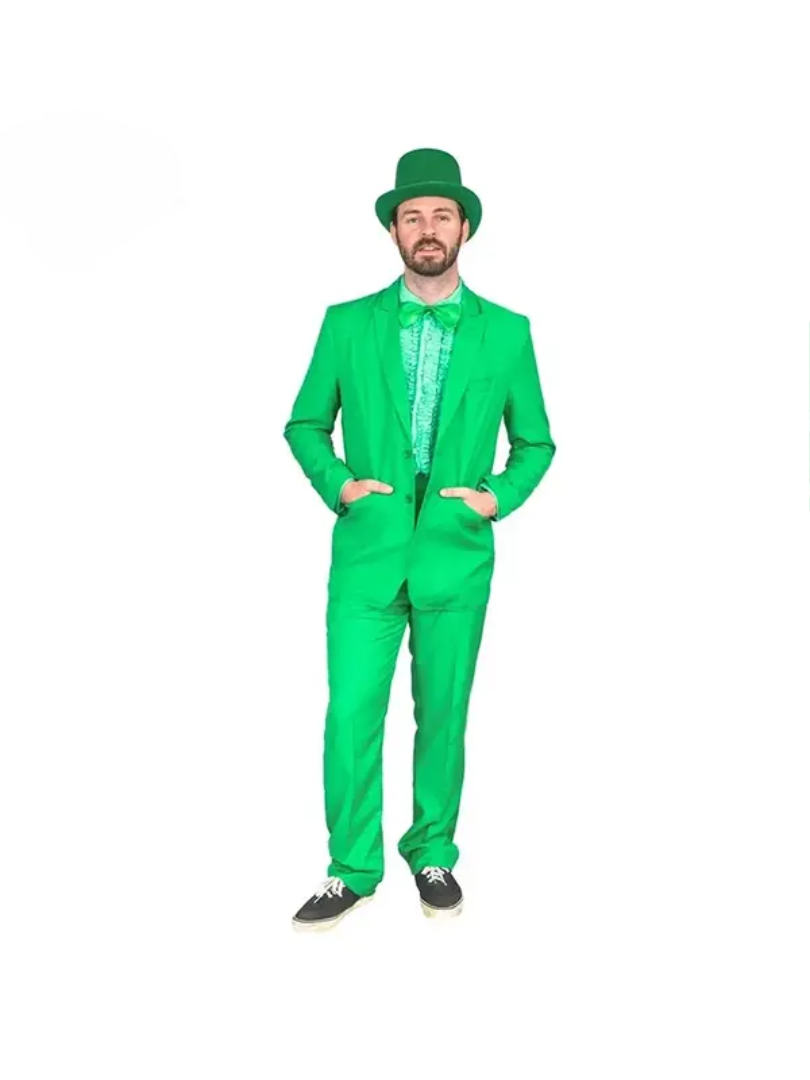 Vibrant Green Costume Suit with Matching Hat – Bold Party & Event Wear ...