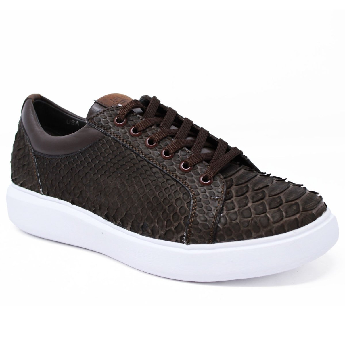 Men's Genuine Full Python Skin Sneakers - Brown — Menssuitsatlanta