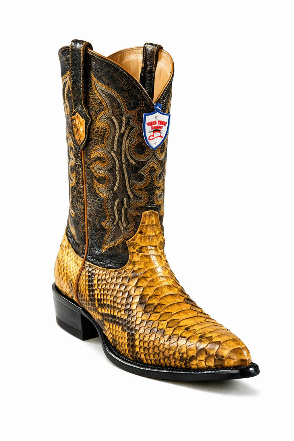 Men's Wild West Python Skin J Toe Boots 29957 — Menssuitsatlanta