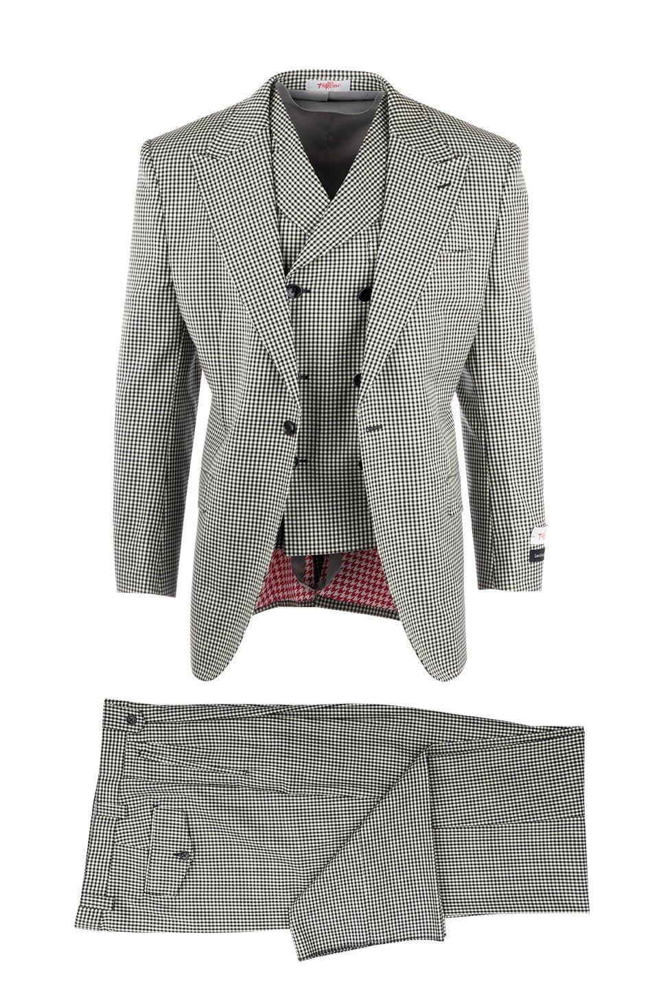 Tiglio Italian Suit - Real Wool Fabric Super 150's San Giovesse Black ...
