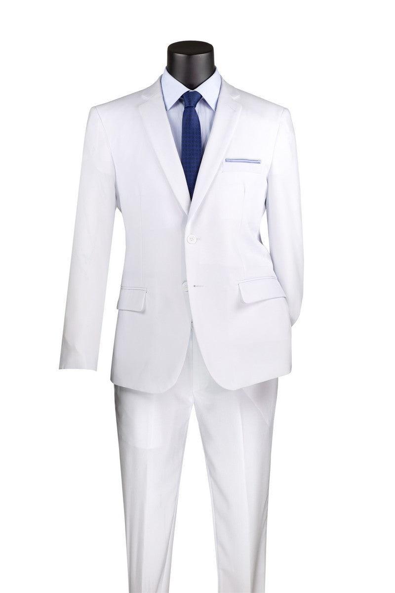 Slim Fit 2 Piece Suit, White — Menssuitsatlanta