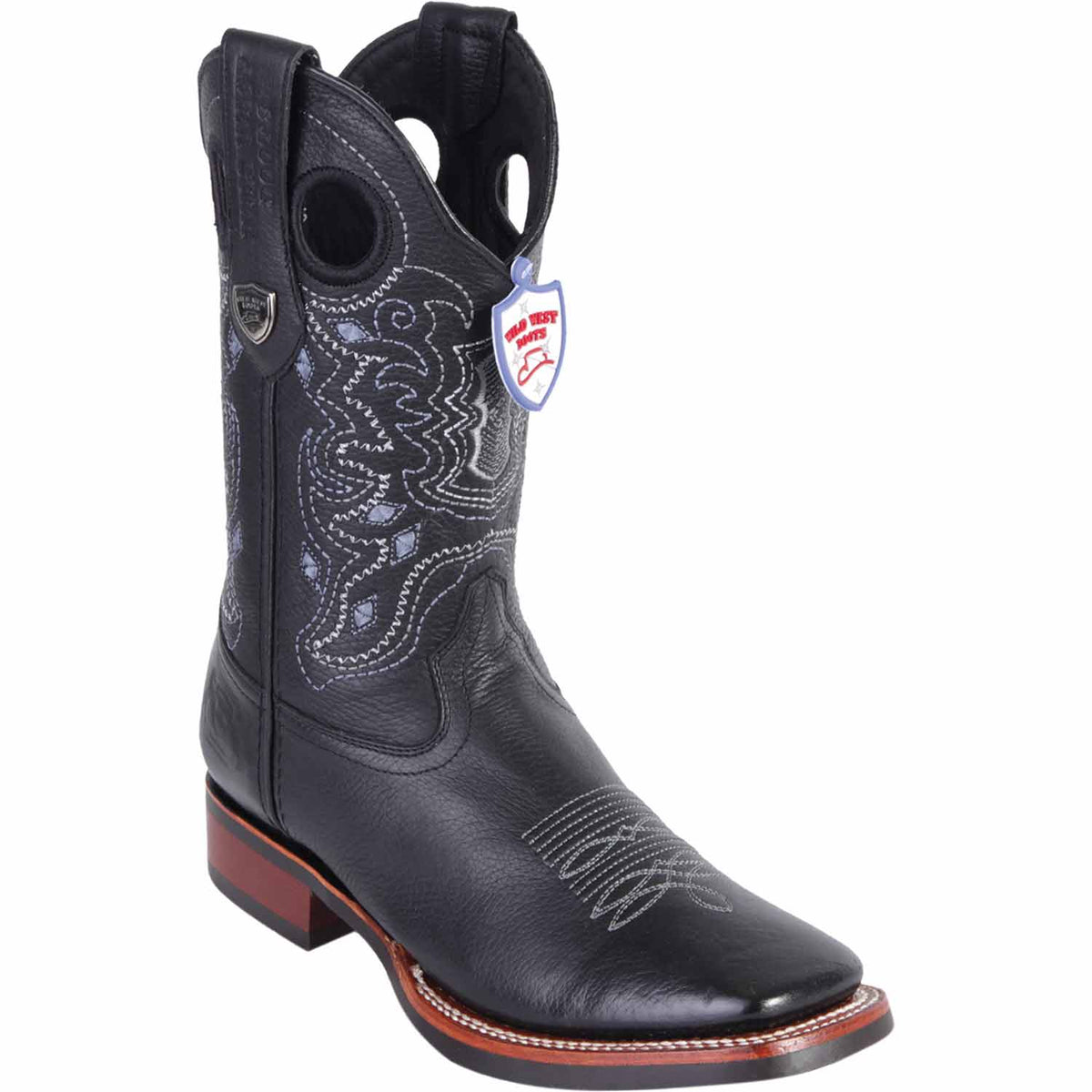 Men's Wild West Genuine Leather Ranch Toe Boots 282527 — Menssuitsatlanta
