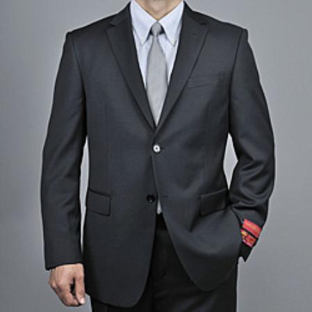 Authentic Statement Brand Men's Black 2-button Suit - High End Suits ...