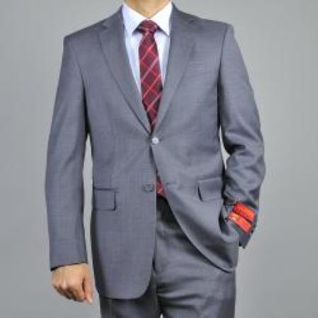 Authentic Statement Brand Men's Charcoal Grey 2-button Classic Suit ...