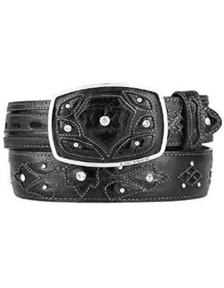 Original Eel Skin Black Fashion Western Belt — Menssuitsatlanta