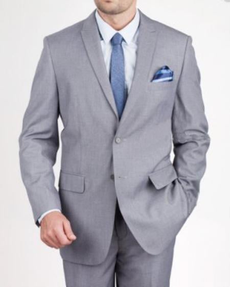Men's 2 Button Slim Grey patterned Suit — Menssuitsatlanta