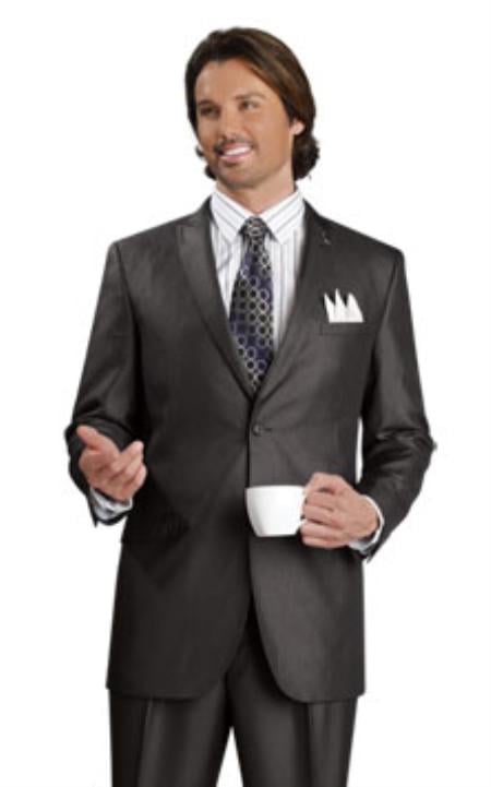 Men's 2 Button Vented Jacket With Pleated Pant Executive Full Cut Suit ...