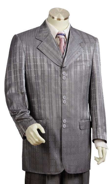 Men's 3 Piece Grey Unique Exclusive Fashion Suit — Menssuitsatlanta