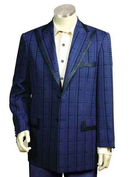 Men's Dark Navy Pinstripe Gangester Zoot Suit Navy — Menssuitsatlanta
