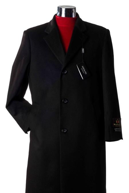 Men's Overcoat Men's Dress Coat Long Winter Dress Knee length Coat 3/4 ...