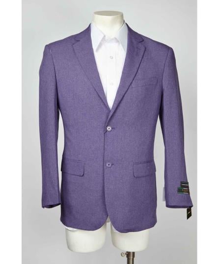 Single Breasted Two Button Men's Purple Blazer — Menssuitsatlanta