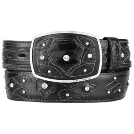 Men's Black Original Ostrich Leg Skin Fashion Western Belt — mensusa
