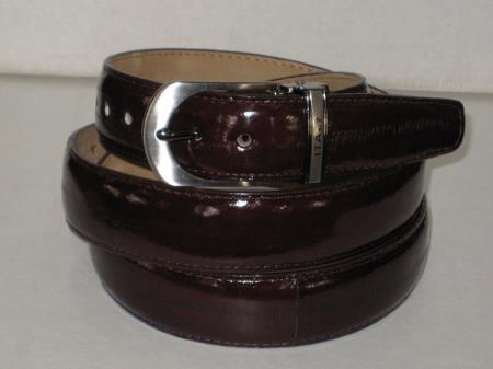 Men's Genuine Authentic Brown Eel Belt — Menssuitsatlanta