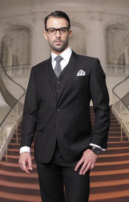 Men's Big And Tall Or Extra Long Tall Vested Three piece 100% Wool Ita ...