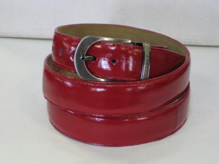 Men's Genuine Authentic Red Eel Belt — Menssuitsatlanta