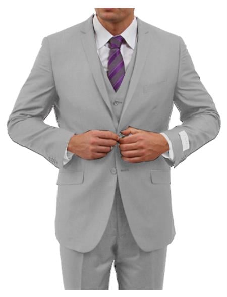 Slim Fit Suit Men's Mid Grey, two button closure Men's Slim Fit Suits ...